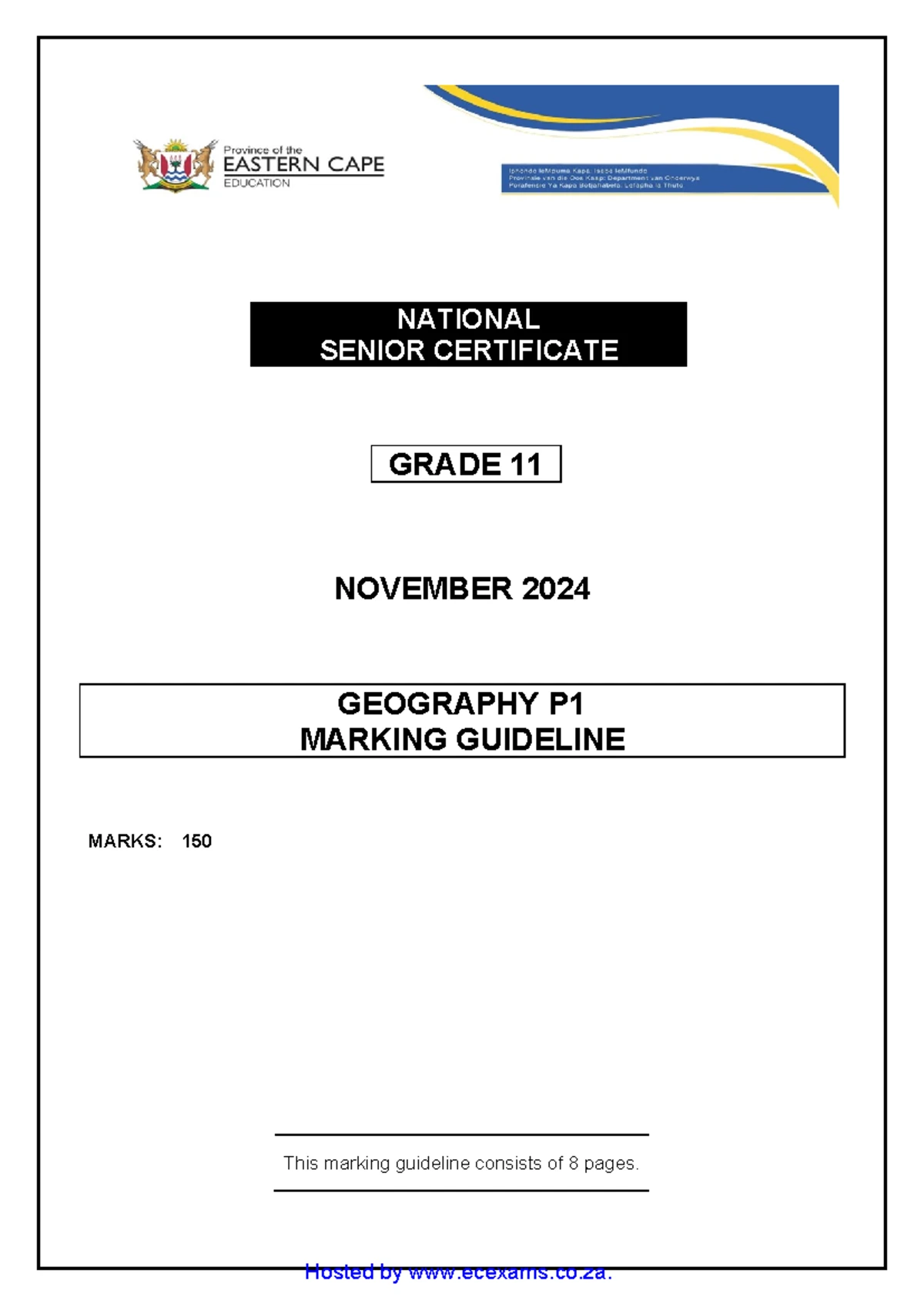 GEOGRAFIE V2 GR12 SEPTEMBER 2024 VRAESTEL P2 - Studocu