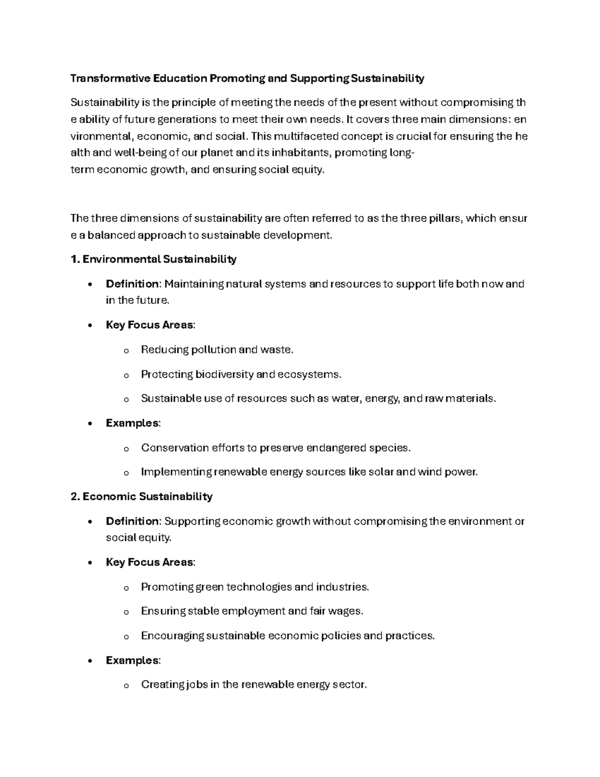 Transformative Education: Promoting Sustainability & Diversity ...