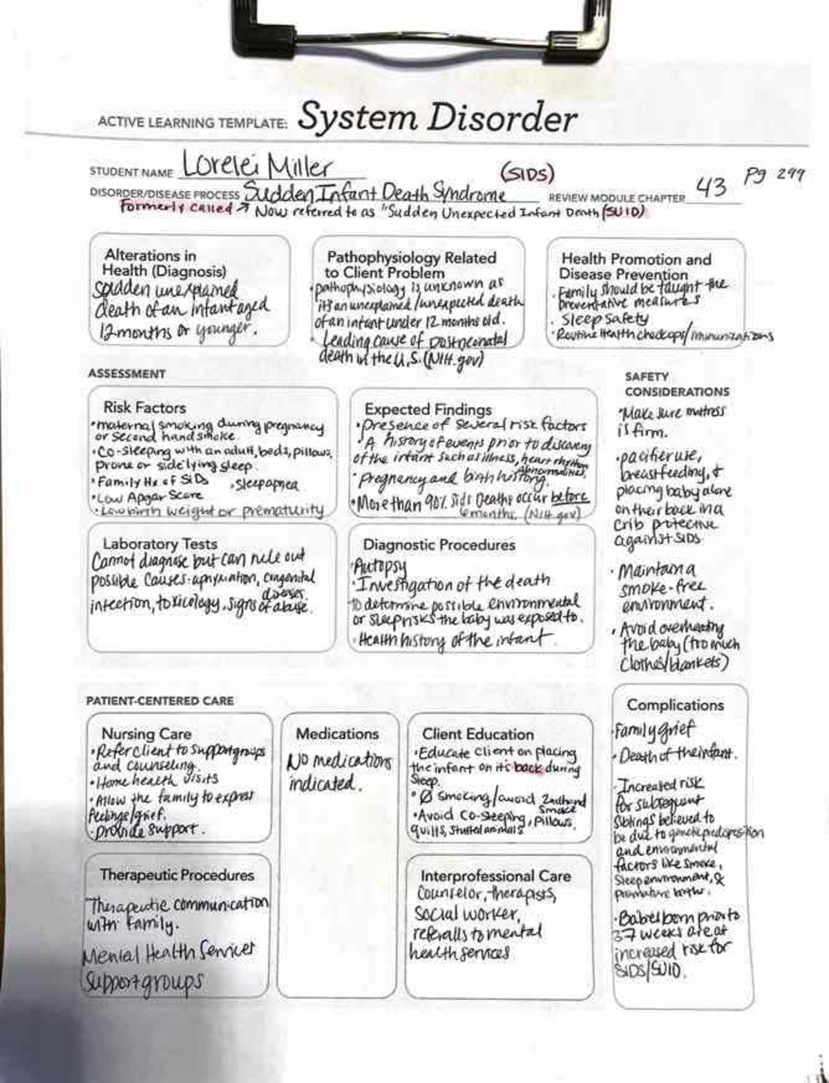 SIDS (SUID) Active Learning Template: System Disorder Overview - Studocu