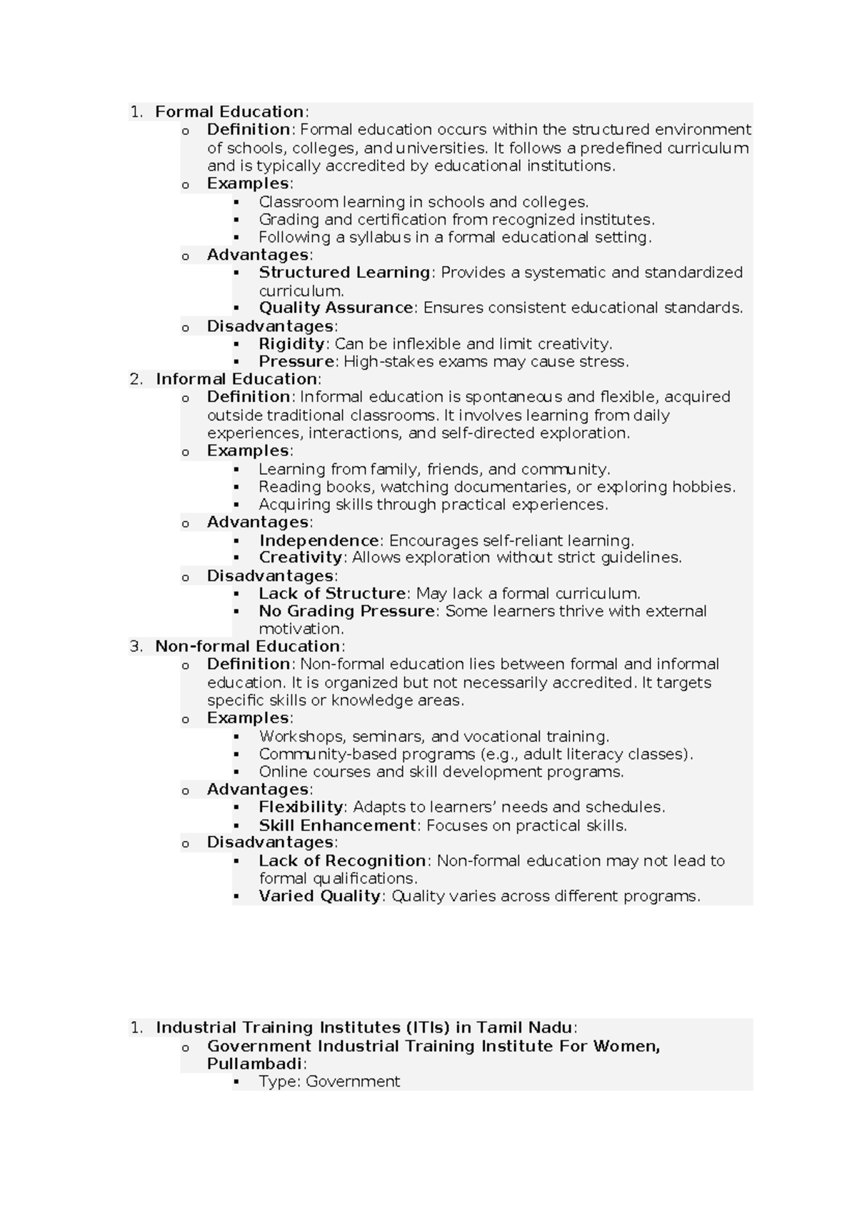 Formal vs Informal Education: Key Insights and Comparisons (EDU101 ...