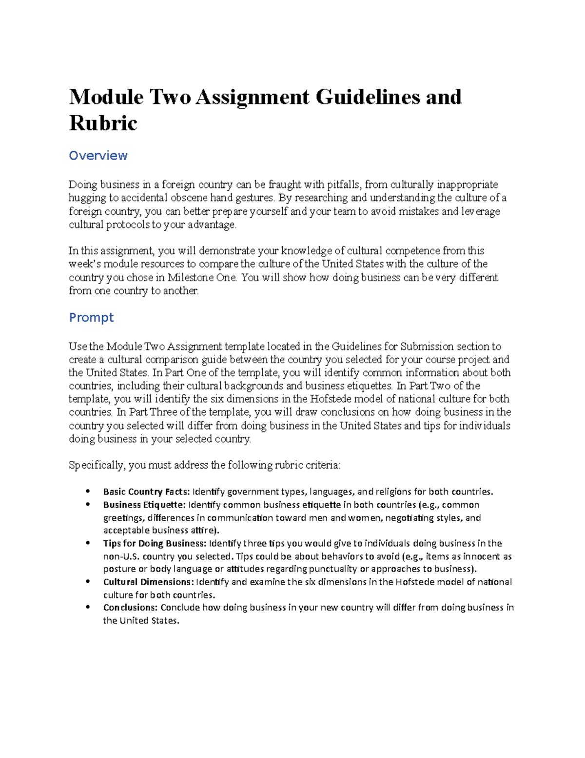 INT220.M2.A2-2 Guidelines and Rubric - Module Two Assignment Guidelines and Rubric Overview ...