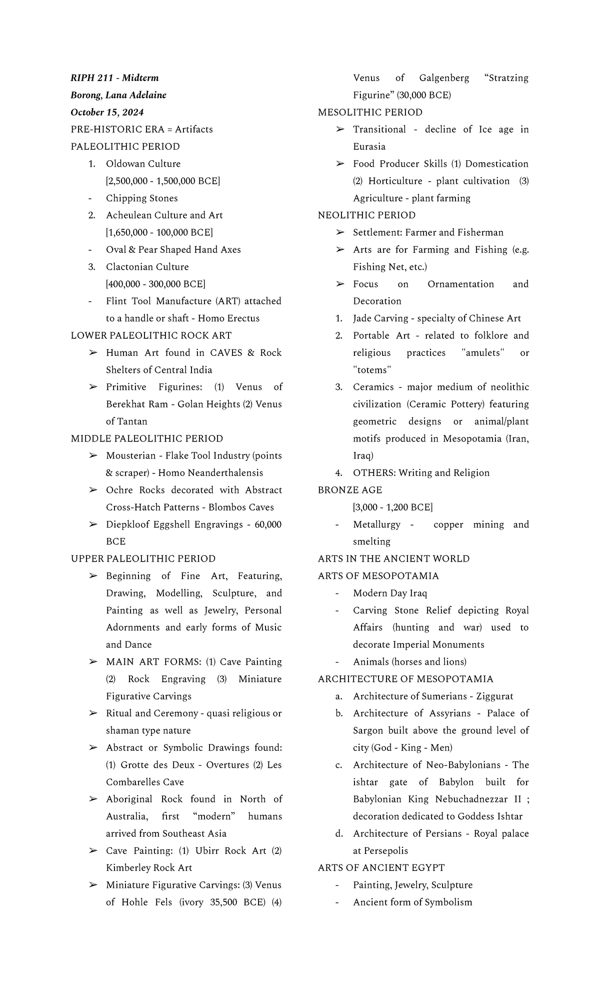 ARTA211 Midterm Review: Key Concepts in Ancient Art and Architecture ...