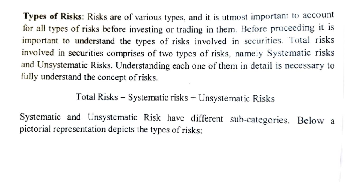 Types of Risks in Securities: Systematic vs. Unsystematic Risks (FIN ...