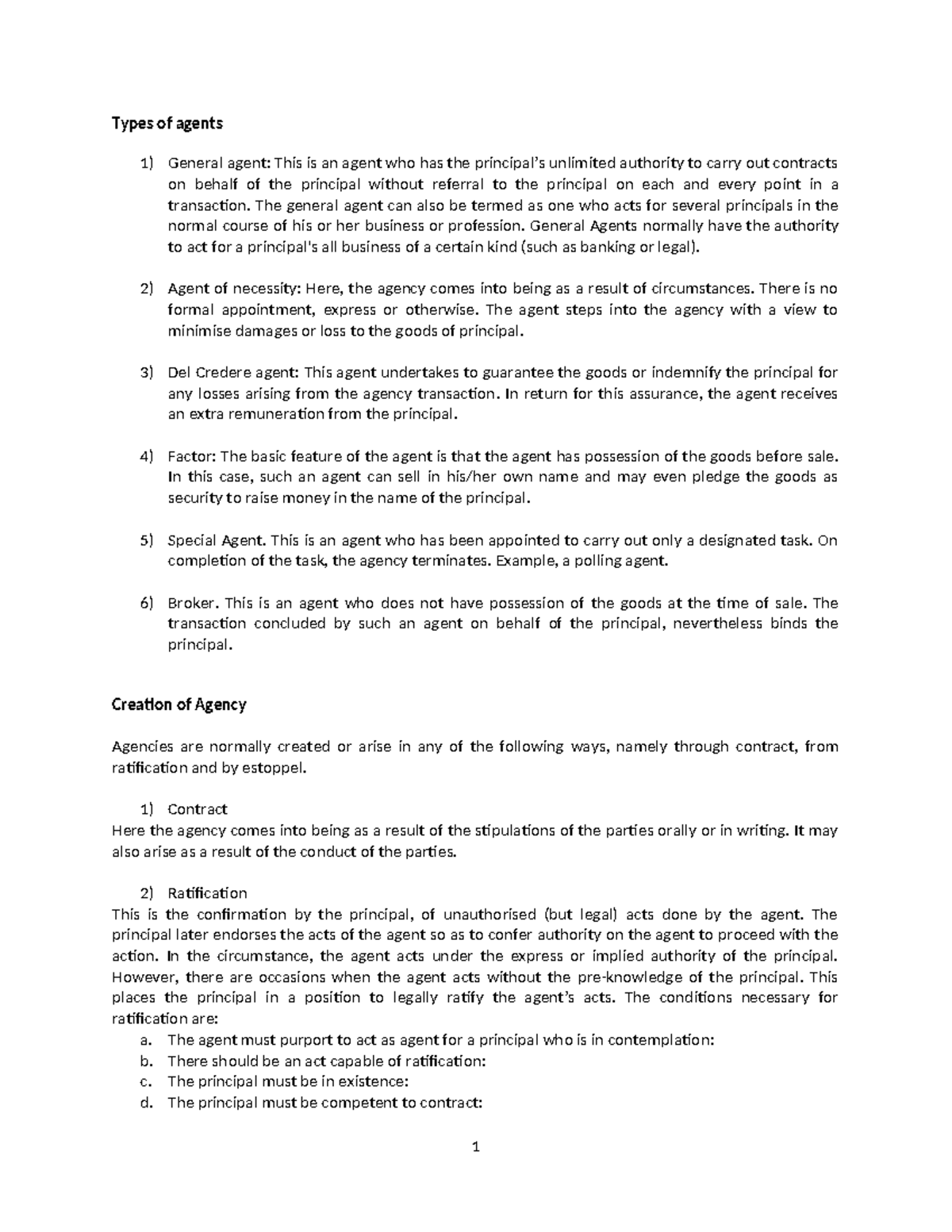 Types of Agents: An In-Depth Study of Agency Roles and Functions - Studocu