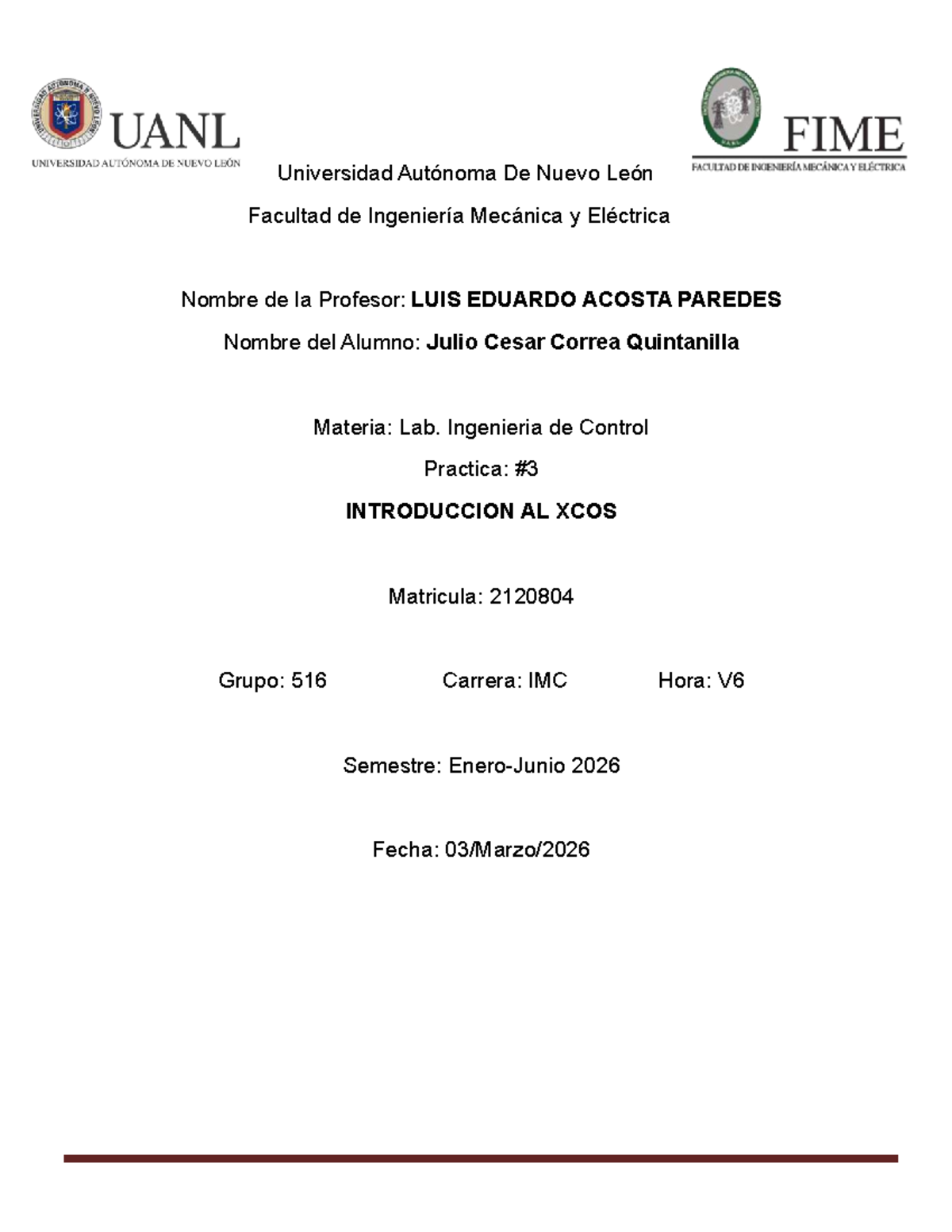 Práctica de Lab. en Ingeniería de Control: Introducción a Xcos (2120804 ...