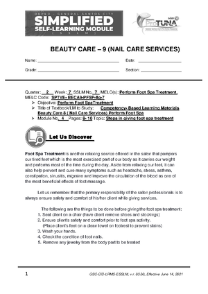 TLE8 Module 1 Cookery - 1 8 Technology and Livelihood Education Home ...