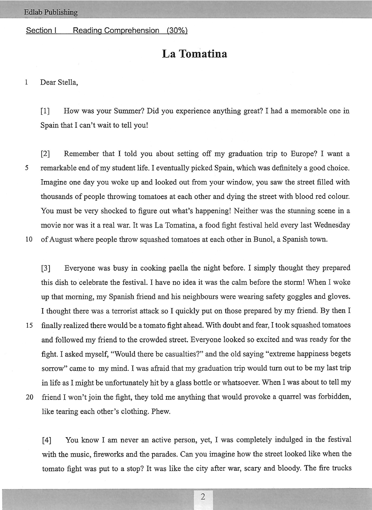 English Language Mock Paper (Form One) Set 01 - Studocu
