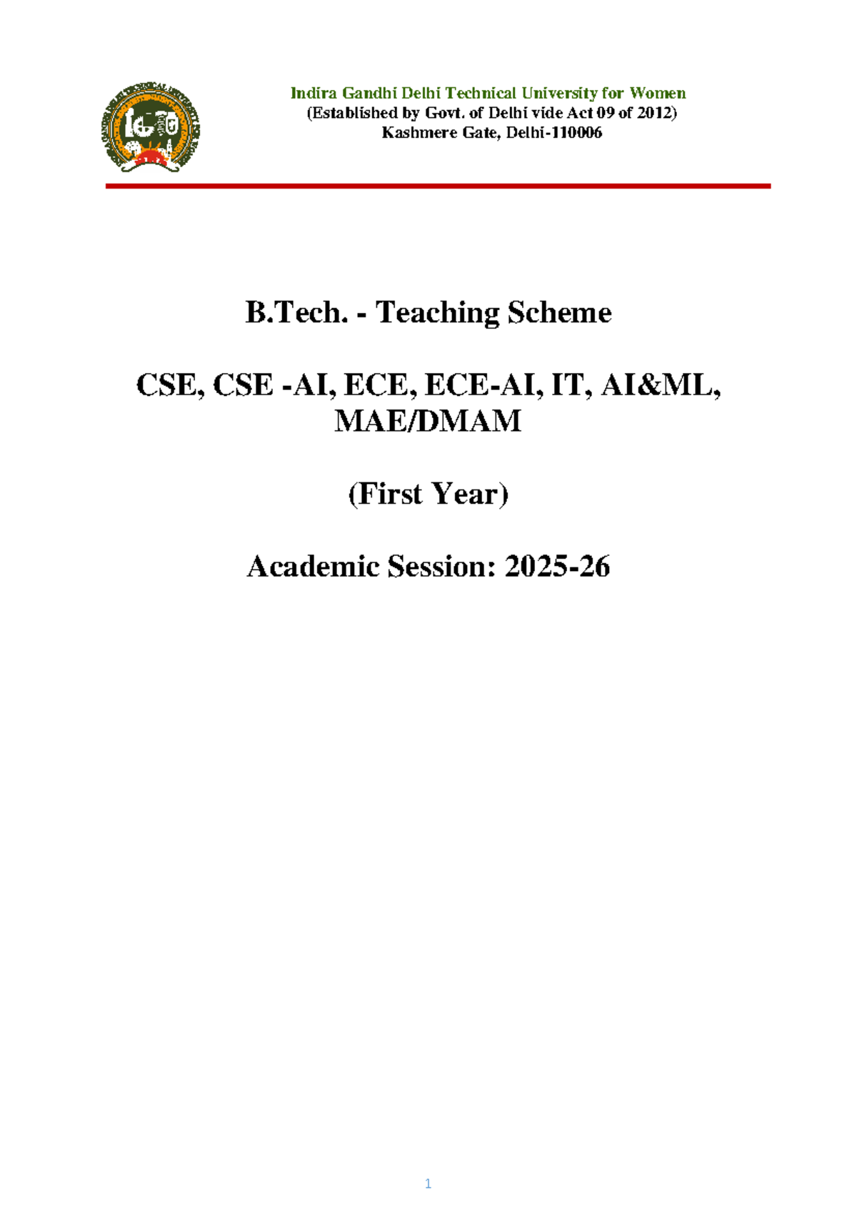 B.Tech ECE First Year Syllabus: Courses & Teaching Scheme - Studocu