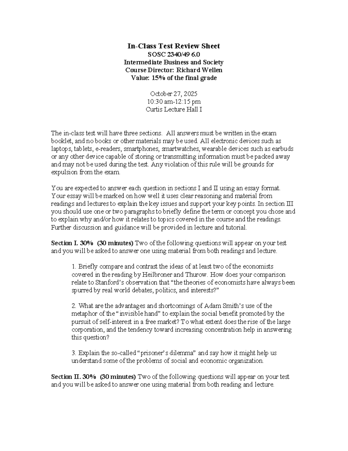 Final Exam Review Sheet SOSC 6.0: Intermediate Business & Society - Studocu