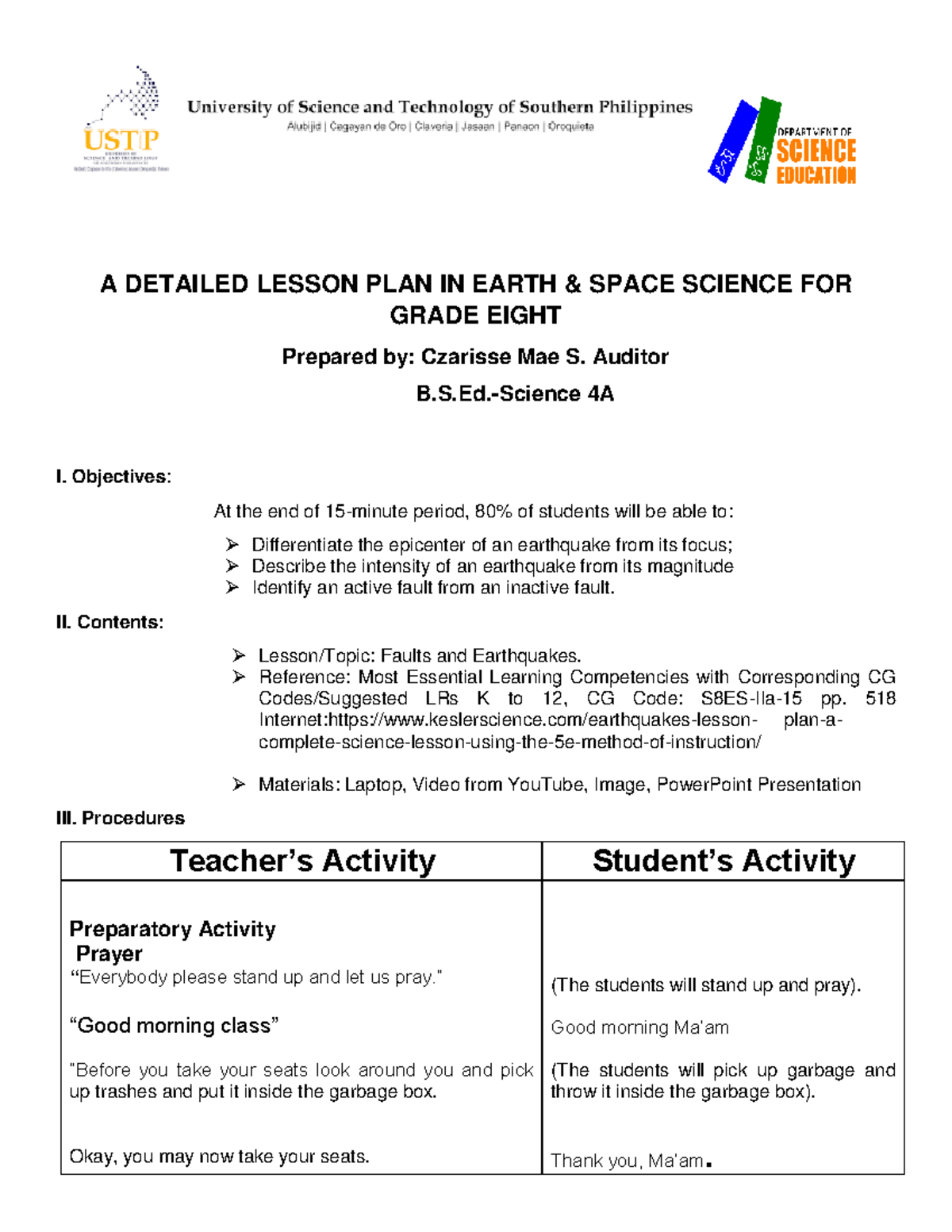 564131069 Detailed Lesson Plan Auditor 4A - A DETAILED LESSON PLAN IN ...