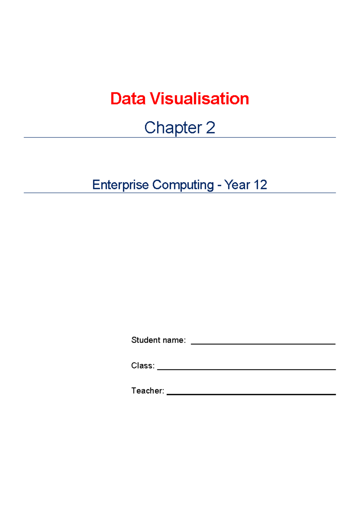 Data Visualisation Chapter 2: Insights for Enterprise Computing (Year 12) - Studocu