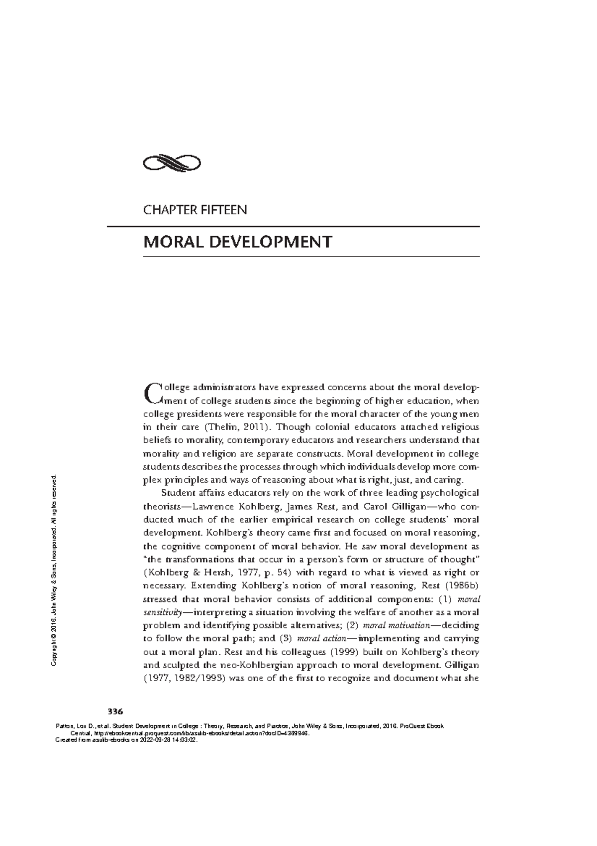 Moral Development in College: Theories and Applications in Education ...