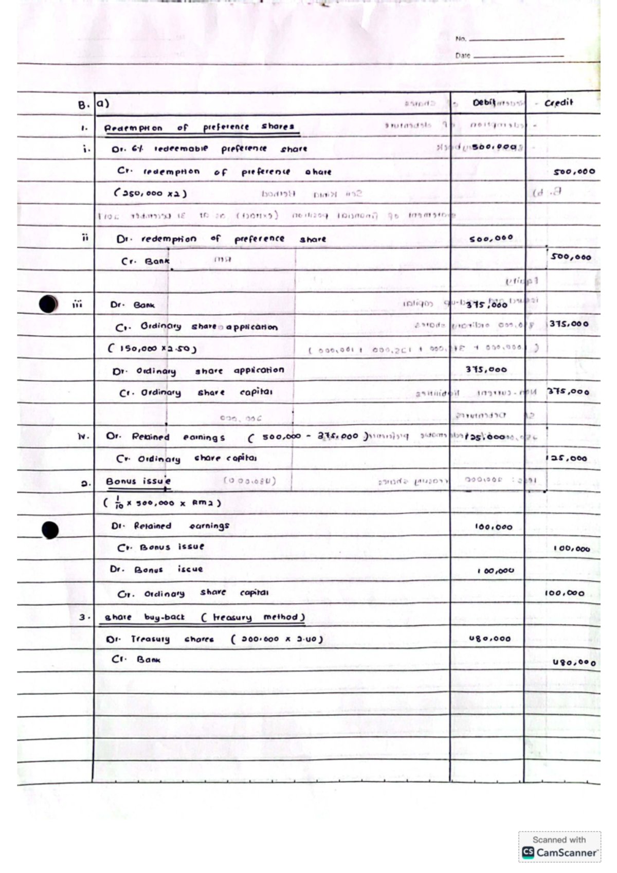 Tutorial on Redemption of Preference Shares and Bonus Issues - Studocu