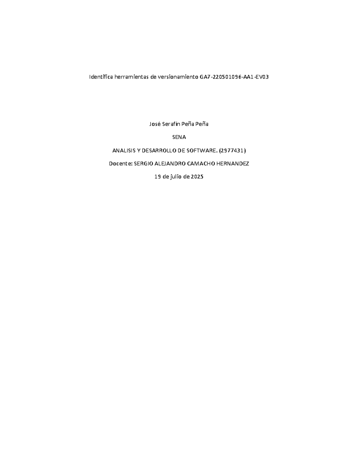 Identificación de Herramientas de Versionamiento en Git y GitHub - Studocu
