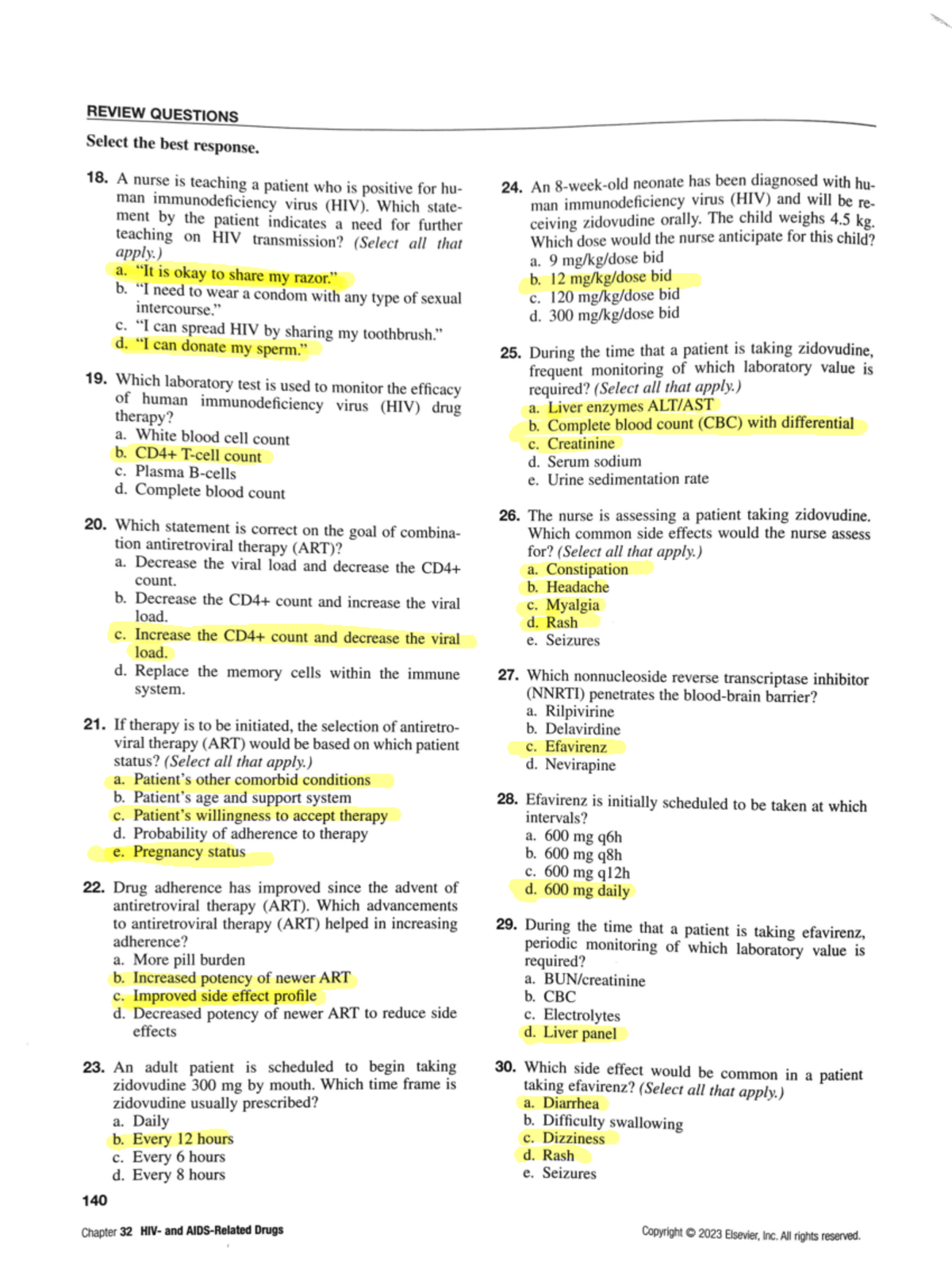 Pharm 32-36 - Study Guide for Chapters 32 to 36 on HIV & Vaccines - Studocu