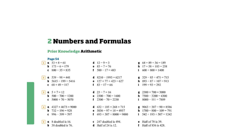 1TV1 C2 Numbers and Formulas Study Guide - Studocu