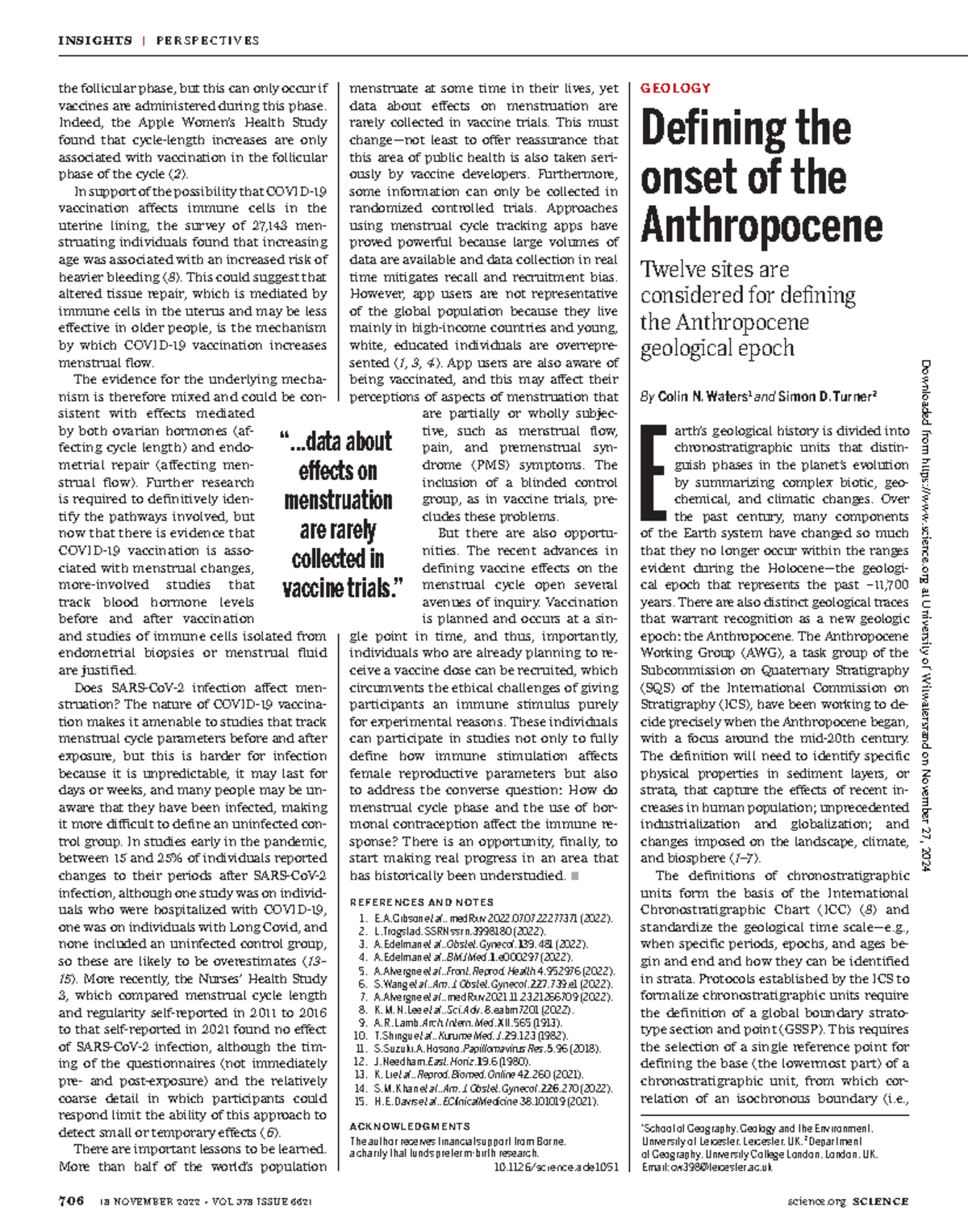 Defining the Anthropocene: Candidate GSSP Sites and Stratigraphic ...