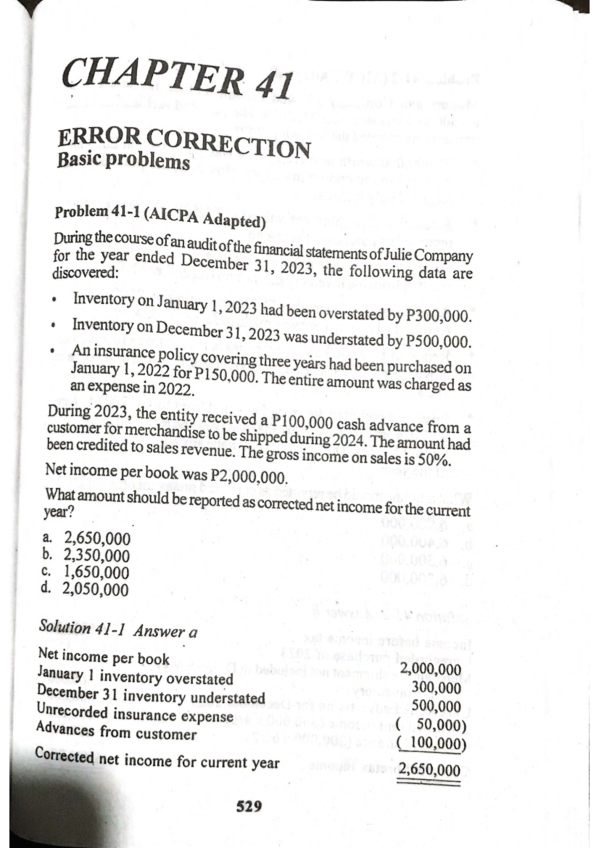 Chapter 41-45 Error Correction (AICPA Adapted) - VALIX Guide - Studocu