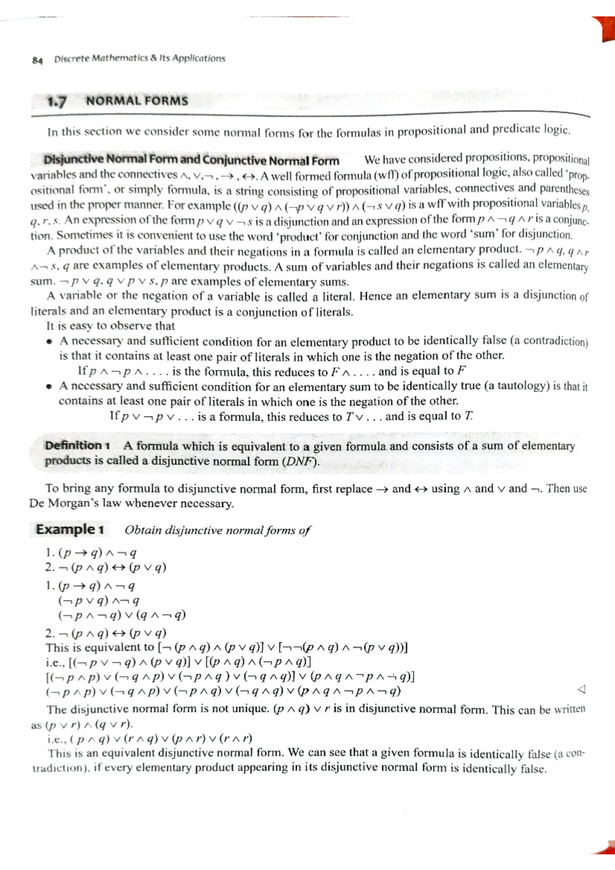 Discrete Mathematics (DM) Unit 1: Normal Forms in Logic - Studocu