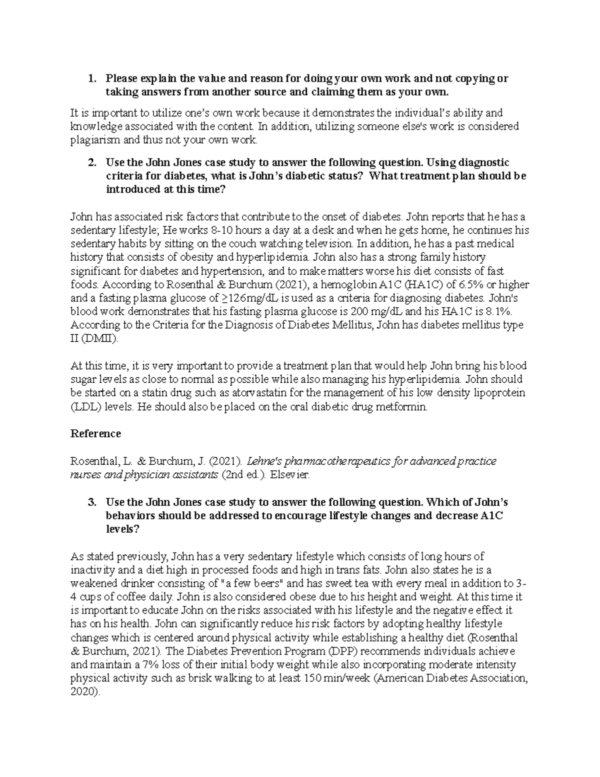 Week 5 - Endocrine Case Study Analysis for Diabetes Management - Studocu