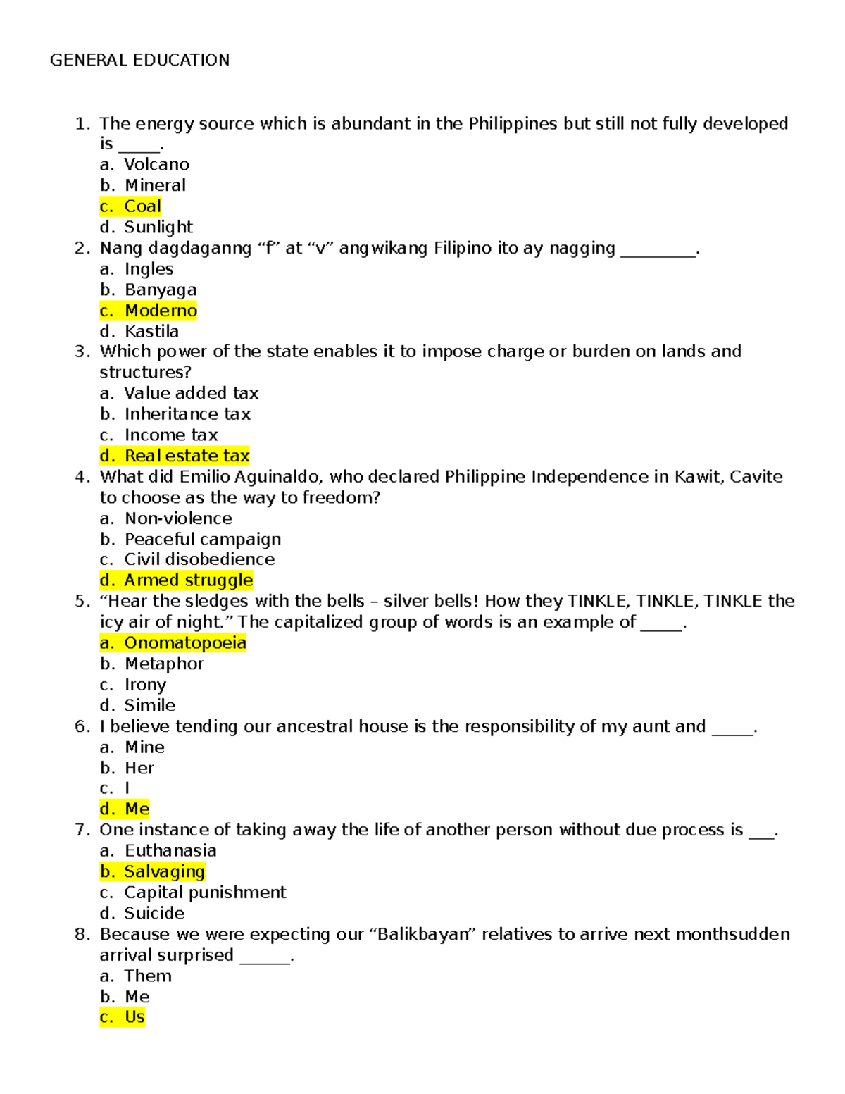 GEN ED 101: Comprehensive Reviewer for General Education Exam - Studocu