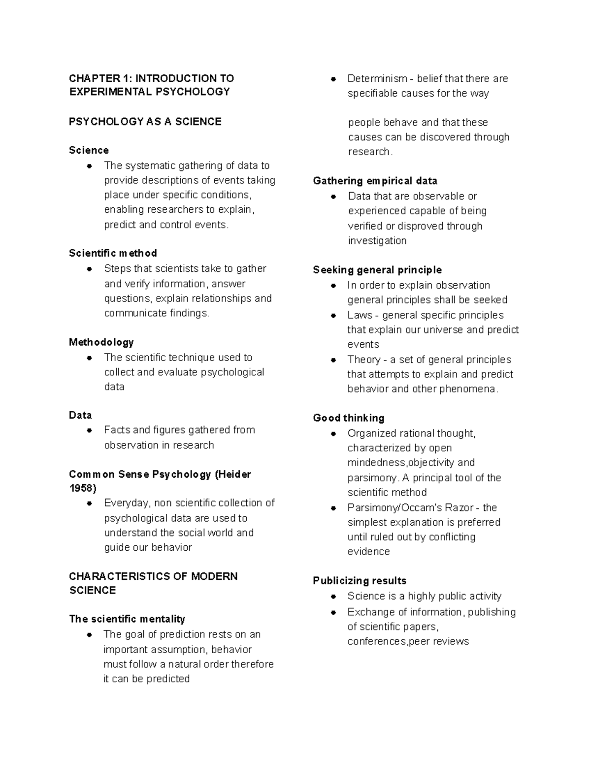 Experimental Psychology: An Intro to Methods & Ethics in PSY 101 - Studocu