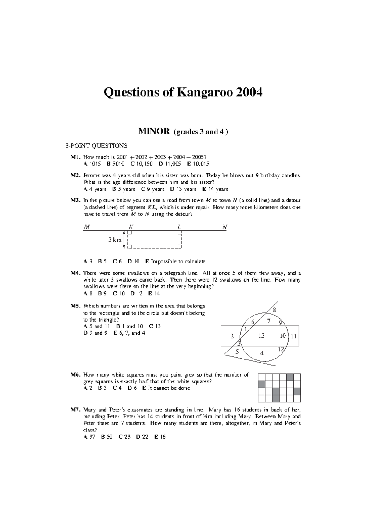 440368197-2004-kangaroo - Questions of Kangaroo 2004 MINOR (grades 3 ...