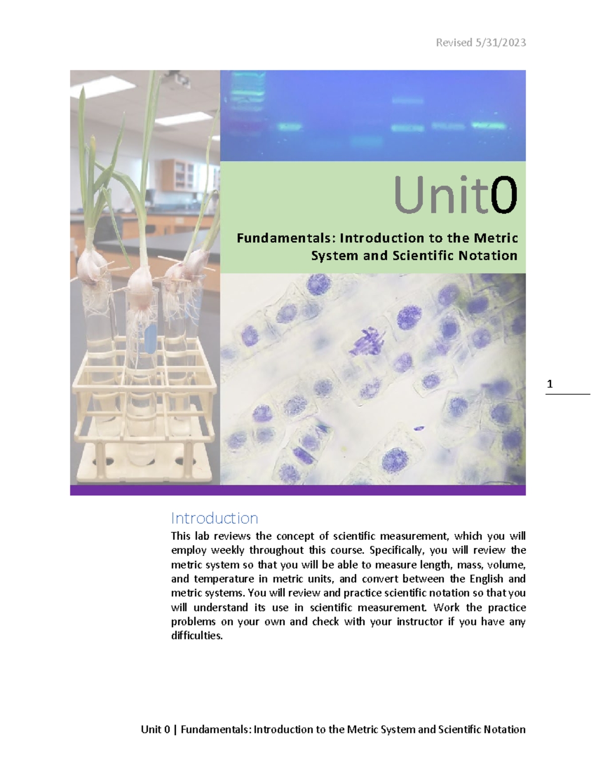 Biology 1406 Lab Manual: Metric System & Scientific Notation ...