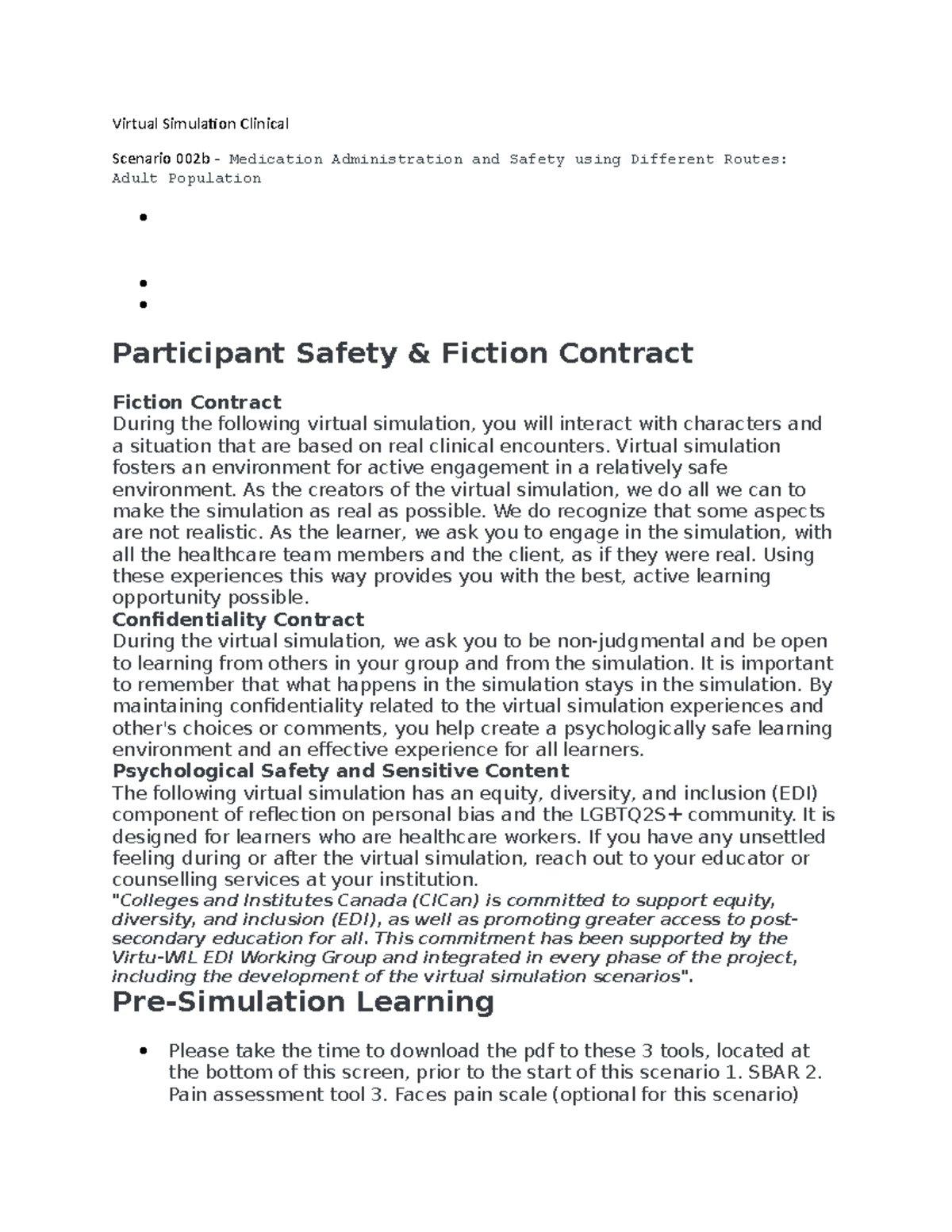 Scenario 002b: Med Admin and Safety in Virtual Simulation - Studocu