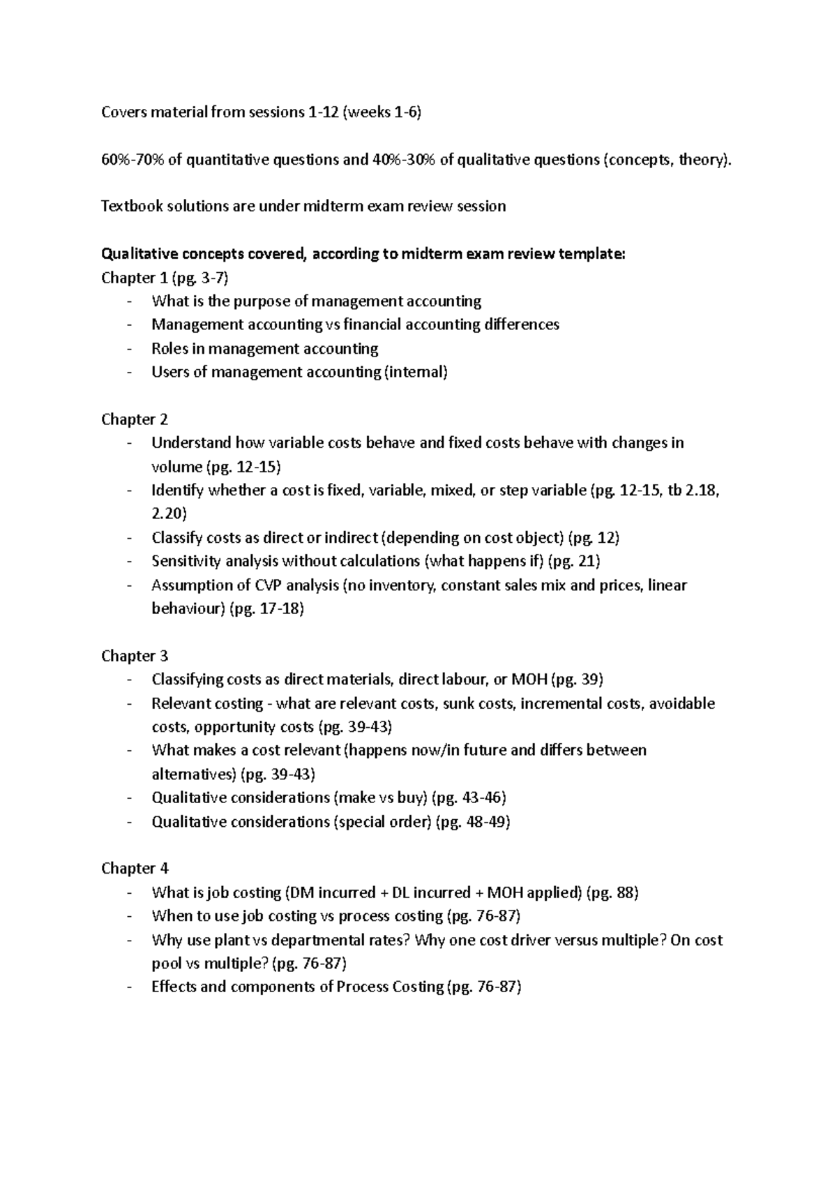 BU247 Midterm Exam Review: Key Concepts & Cost Management Insights ...