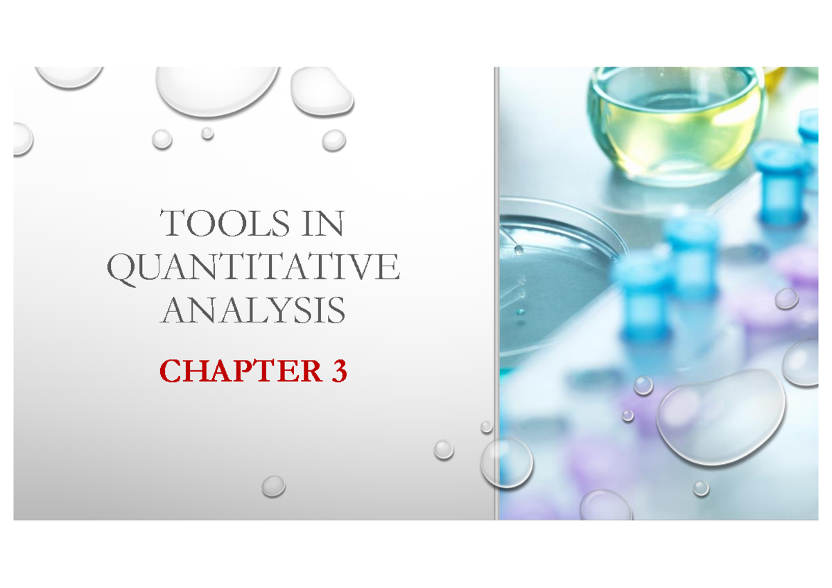 Chương 3 - Part 1-Quantitative analysis using secondary data - TOOLS IN QUANTITATIVE ANALYSIS ...