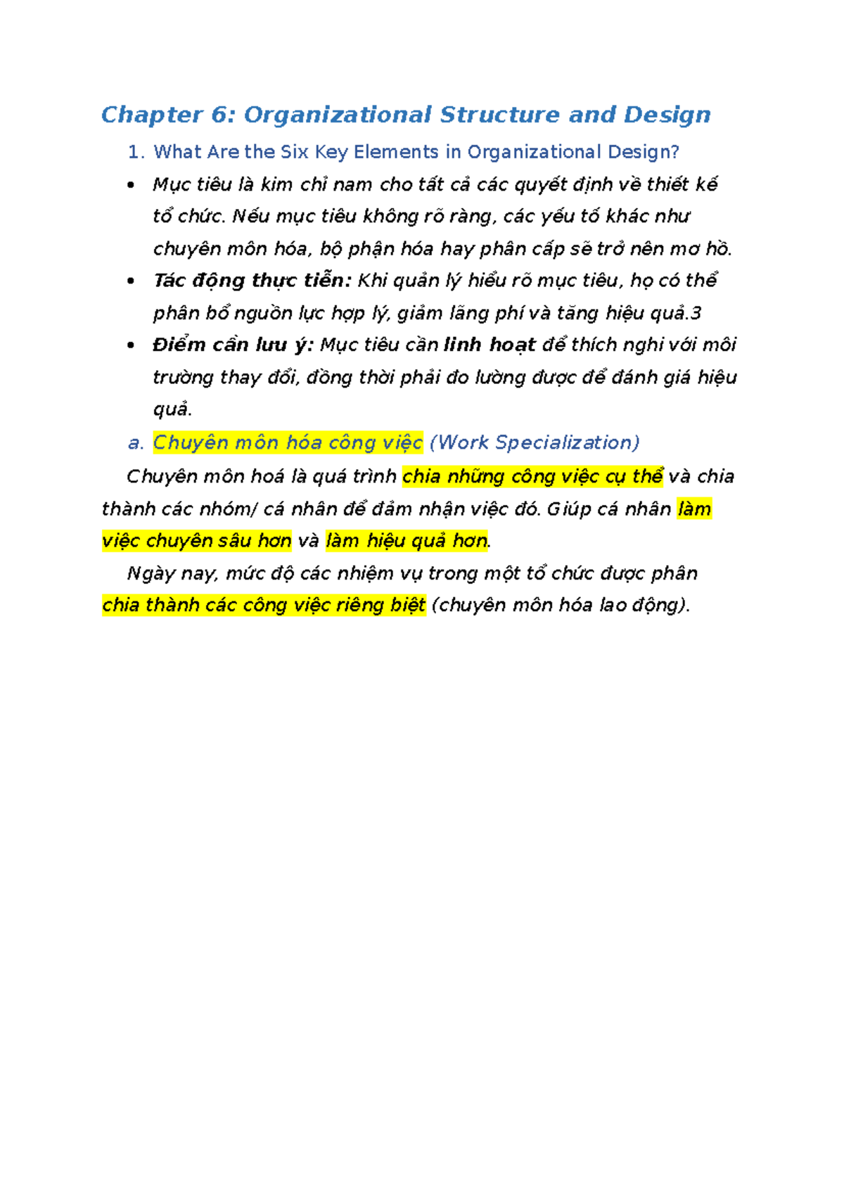 Chapter 6: Organizational Structure and Design - Key Elements Explained ...