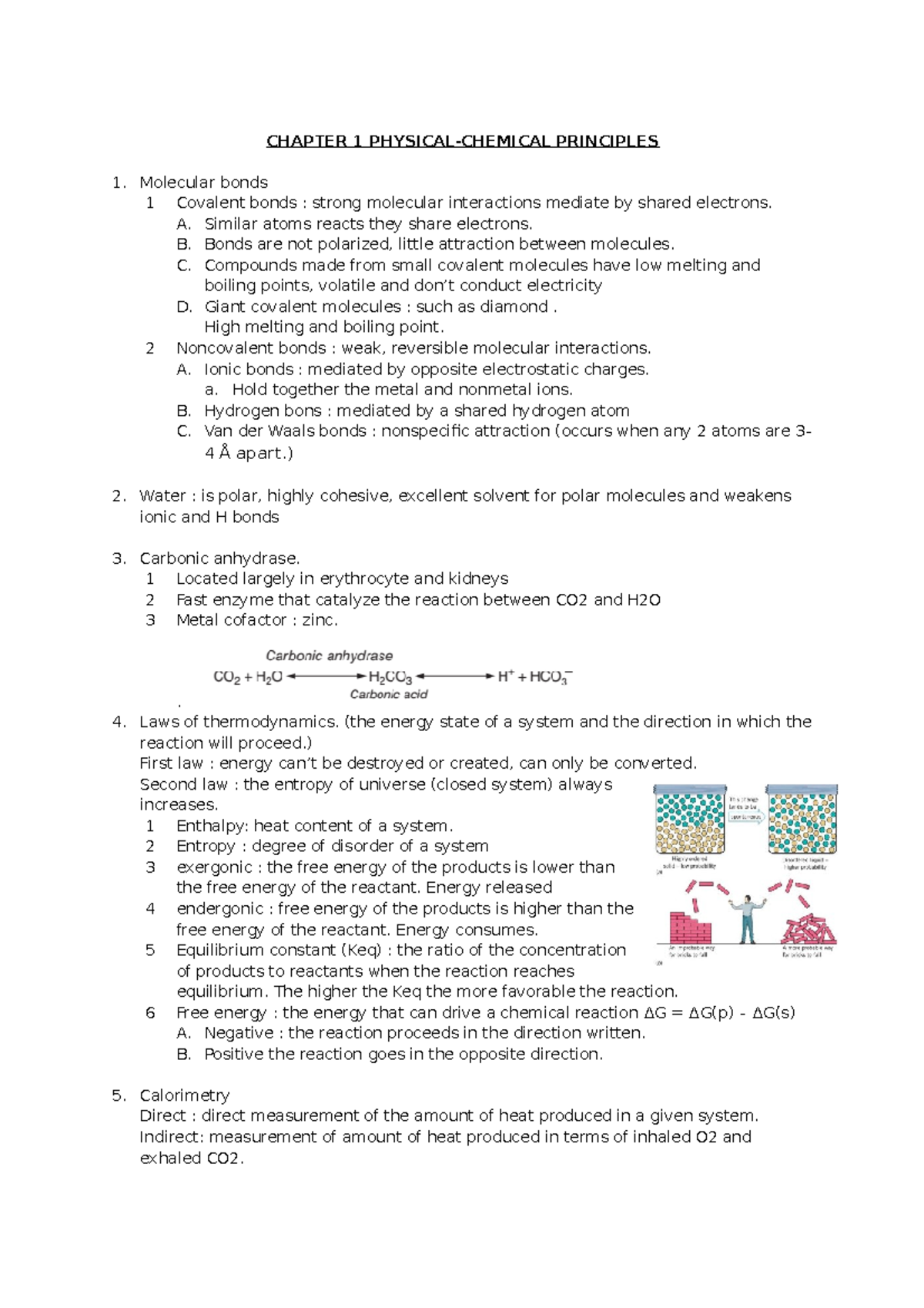Chapter 1: Key Physical-Chemical Principles in Biochemistry - Studocu