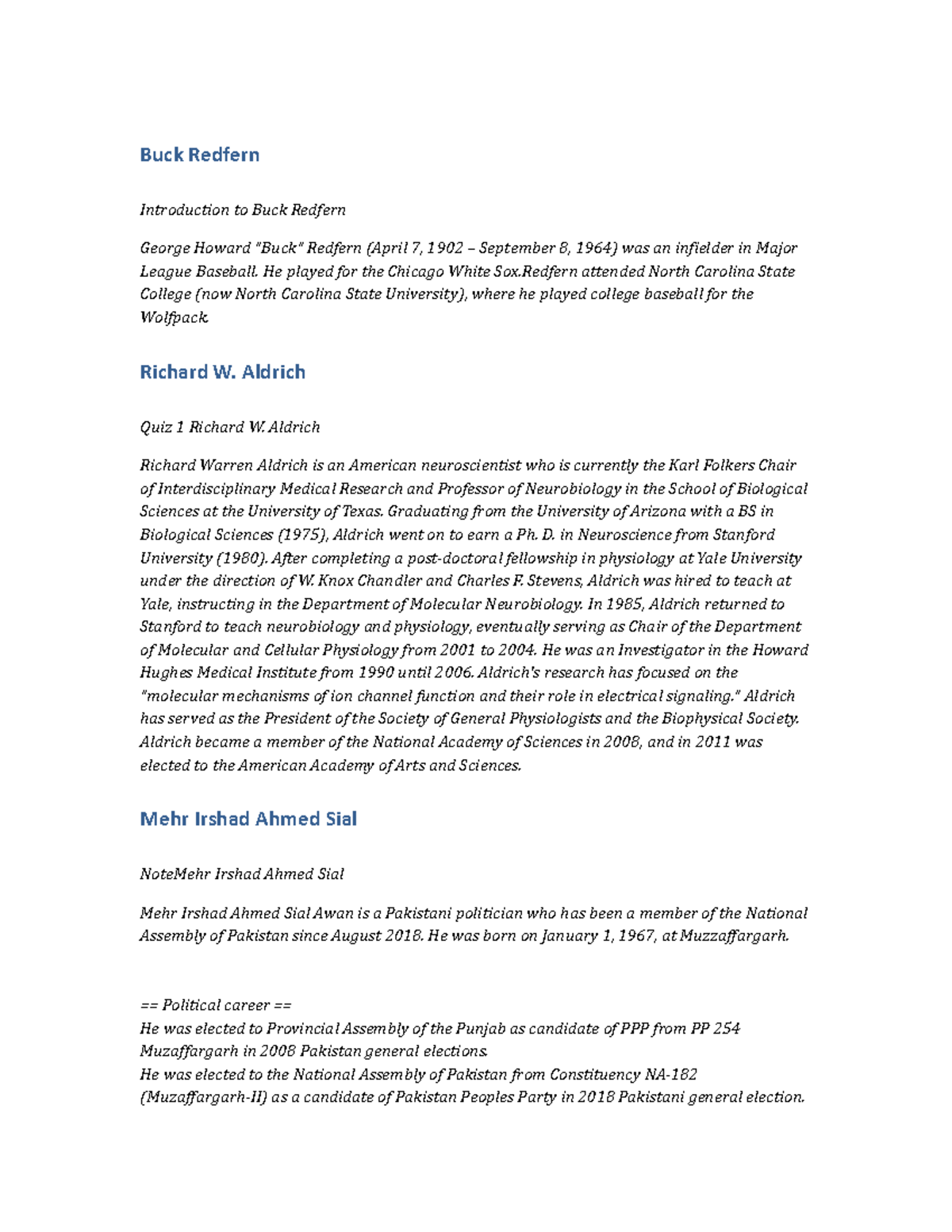 POLS157 Lab Report Cla - Buck Redfern Introduction to Buck Redfern ...