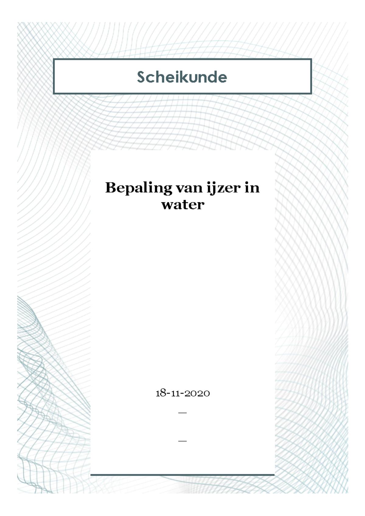 Scheikunde Experiment: IJzerbepaling in Water via Spectrofotometrie ...
