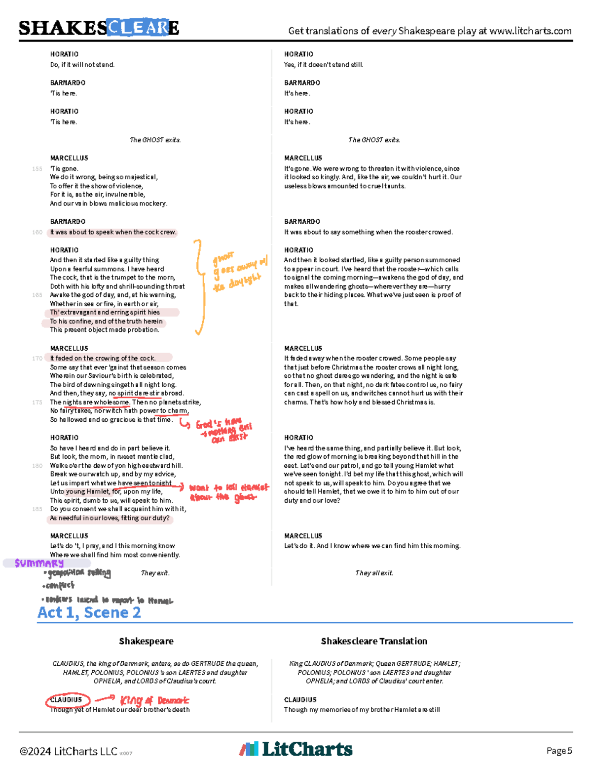 Hamlet (ENG 101) Act 1, Scene 2 Summary and Analysis Notes - Studocu