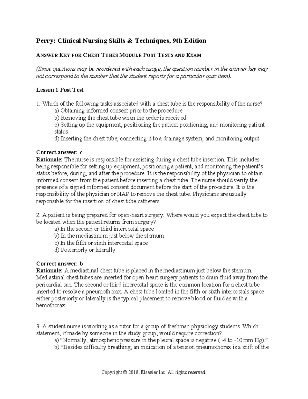 ATI Nursing Skill Chest tubes - ACTIVE LEARNING TEMPLATES Nursing Skill ...