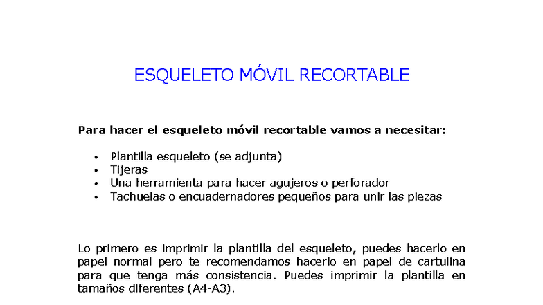 ESQ-Recortable: Manualidad del Esqueleto Móvil Articulado - Studocu