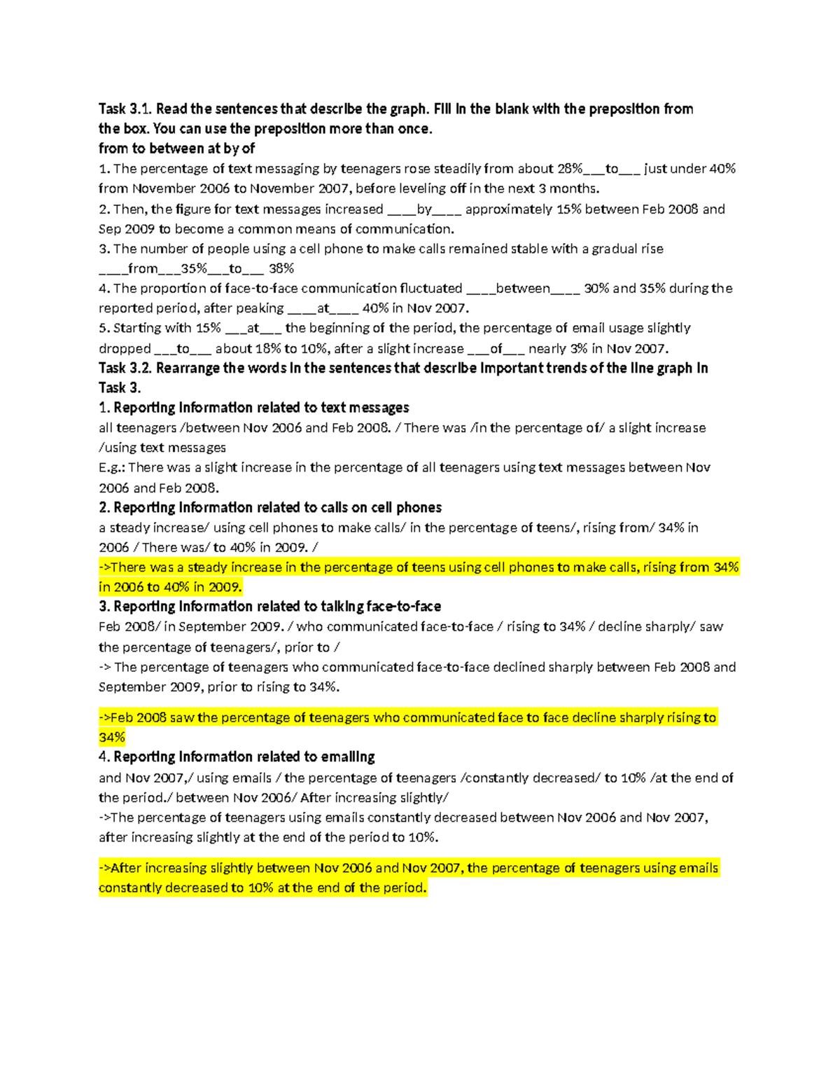 Av7 - note anh văn trang 17 - Task 3. Read the sentences that describe ...
