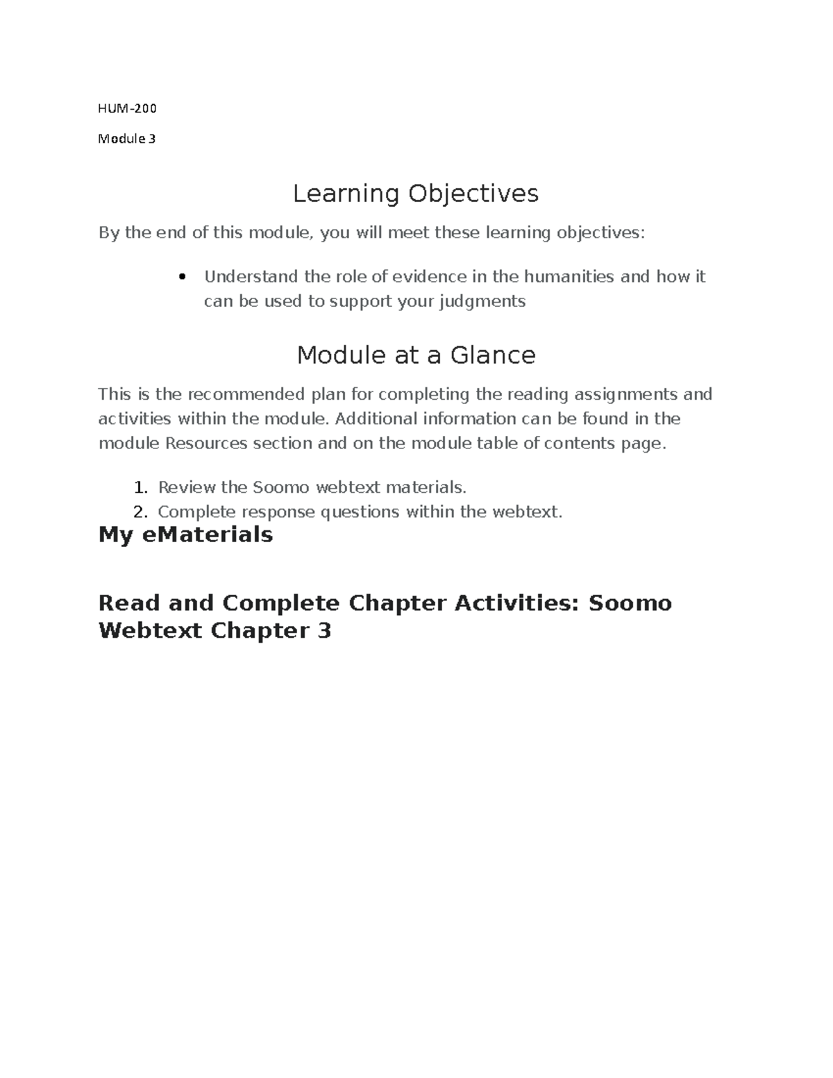 HUM Module 3: Understanding Evidence in Humanities Studies - Studocu