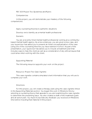 PSY 328 Module Five Activity Guidelines and Rubric - But what happens ...