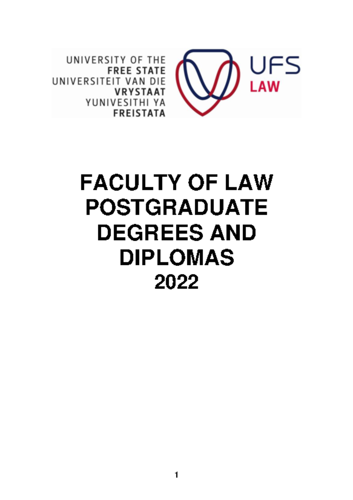 UFS Law Postgraduate Rulebook 2022 - FACULTY OF LAW POSTGRADUATE ...