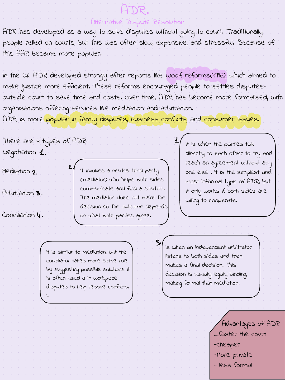 ADR - Alternative Dispute Resolution Notes - Studocu