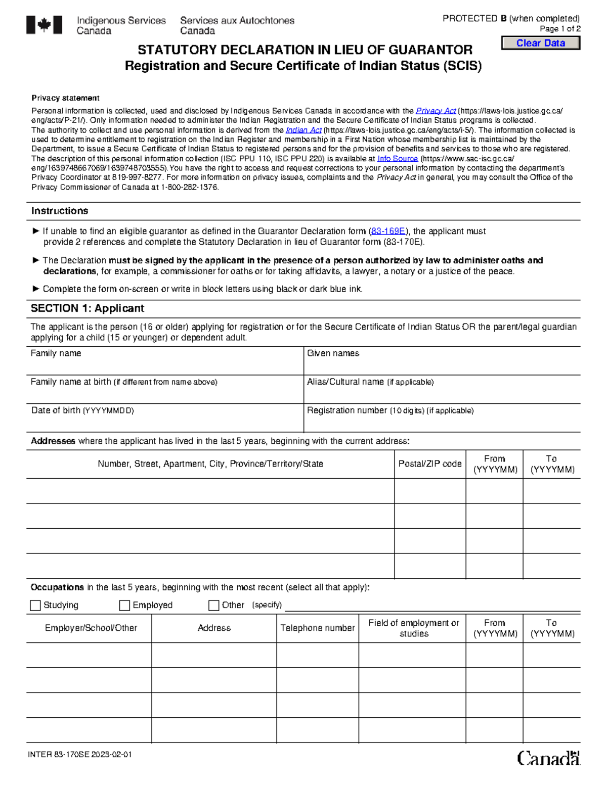 Statutory Declaration in Lieu of Guarantor - ISC PPU 110/220 - Studocu