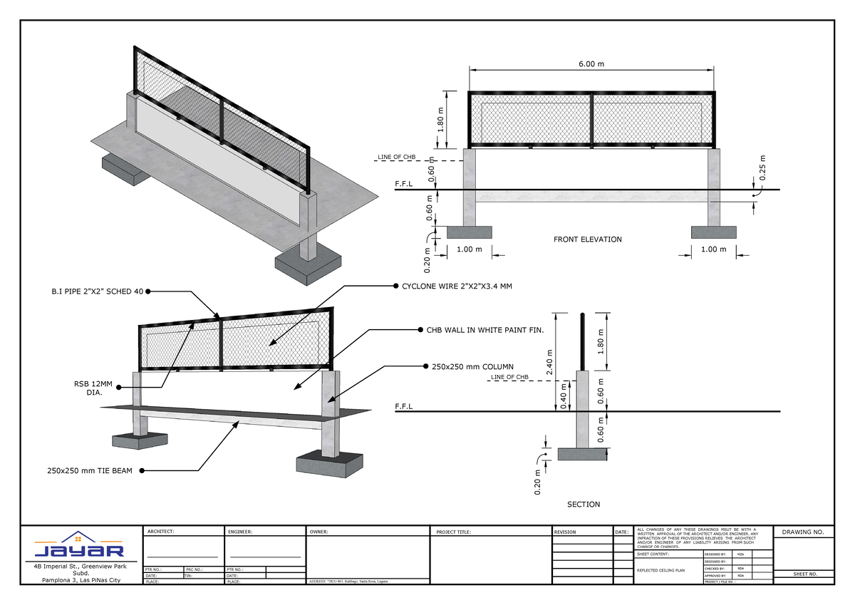 Cyclone Fence Design Document: Reflected Ceiling Plan & Elevation - Studocu