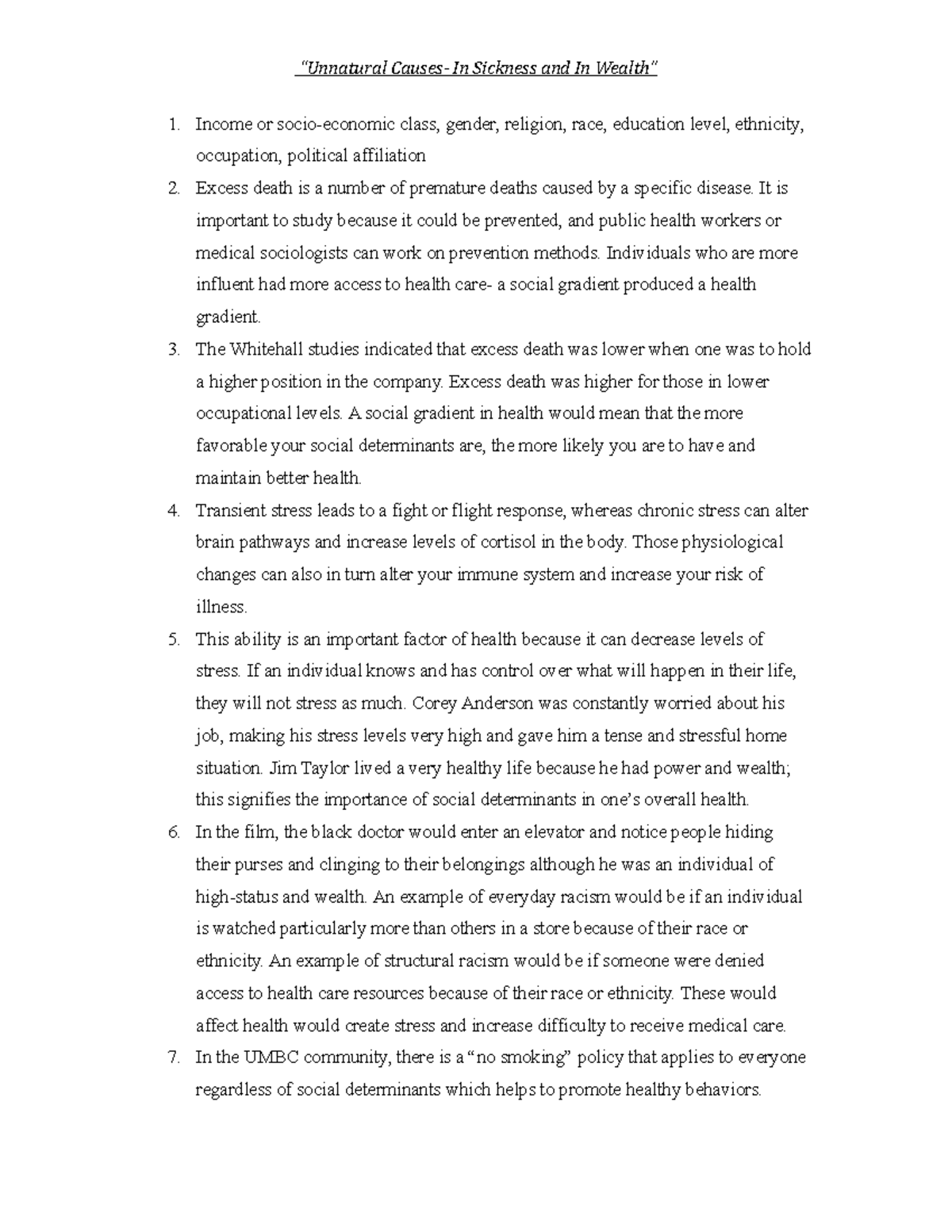 Unnatural Causes- In Sickness and In Wealth - In Sickness and In 1 ...