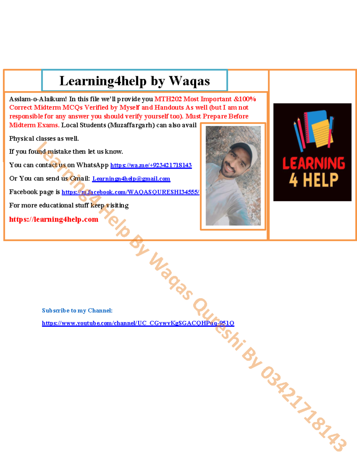 MTH202 Midterm MCQs & Handouts - Essential Prep Guide - Studocu