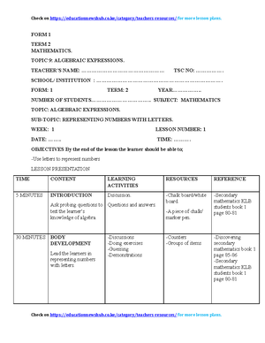 Mathematics - Mathematics Form 1 - Question Paper - ZERAKI ACHIEVERS ...