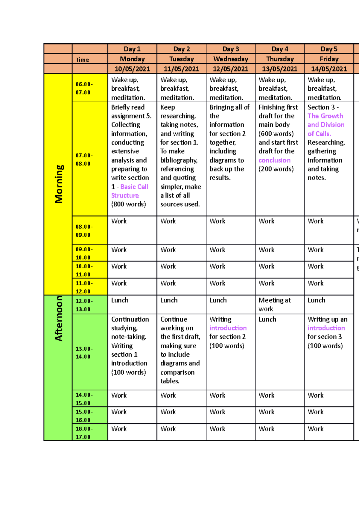 Unit 4 Final Assignment Plan: Weekly Outline and Task Schedule - Studocu