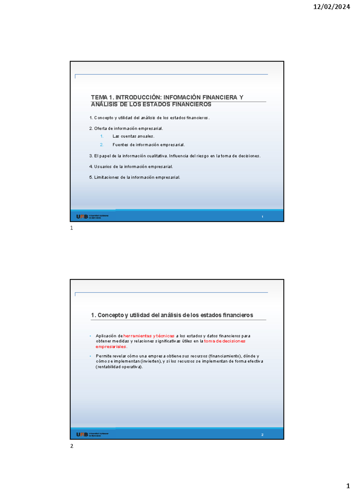 Tema 1 Introducción. EEFF Básicos comun alumnos - TEMA 1. INTRODUCCIÓN: INFOMACIÓN FINANCIERA Y ...